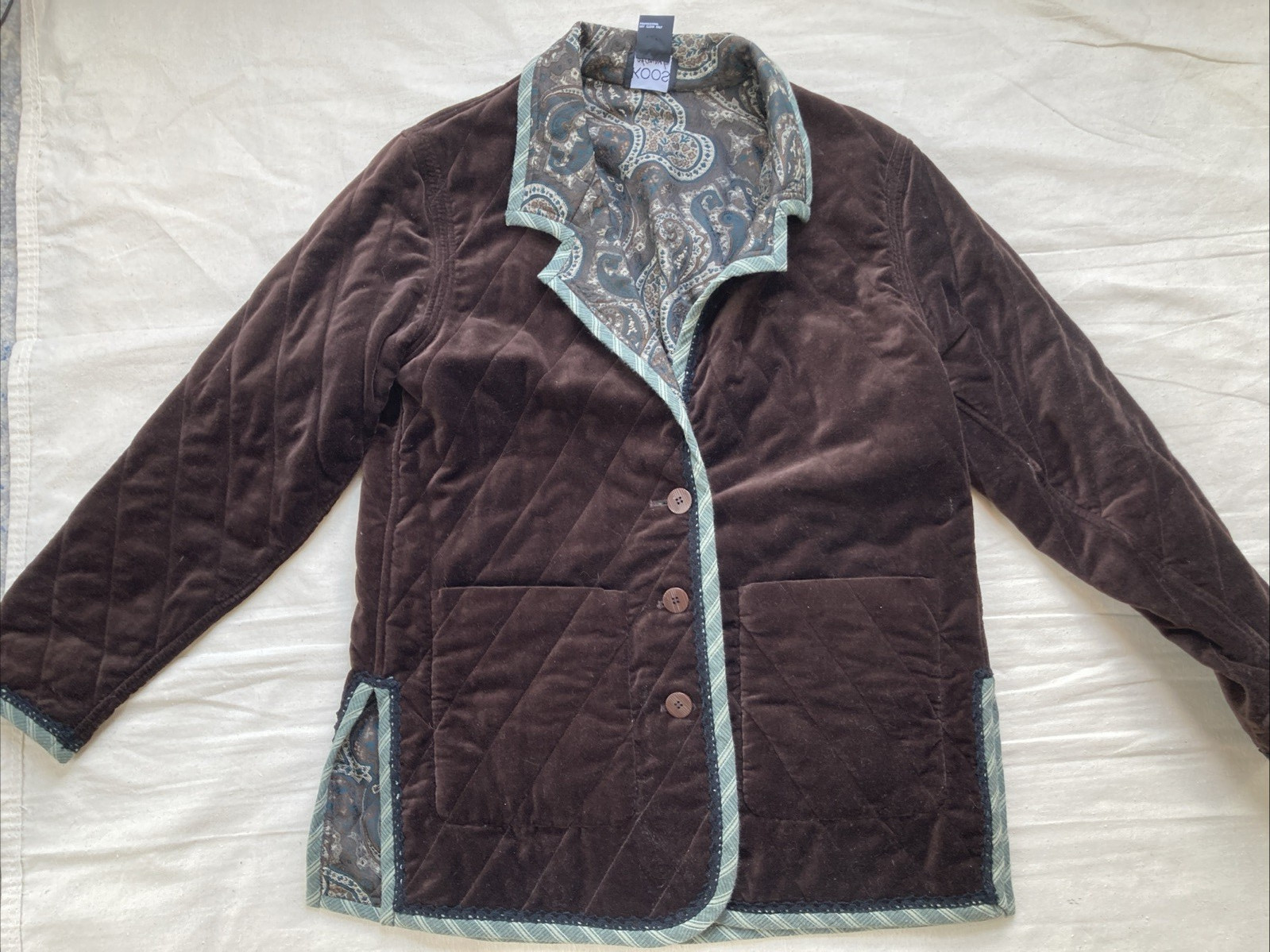 Velvet Koos of Course! Jacket Brown Velvet Paisley Re… - Gem