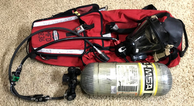 MSA G1 RIT System SCBA Air Cylinder 2216 PSI Tank, Mask & Carrying Bag ...