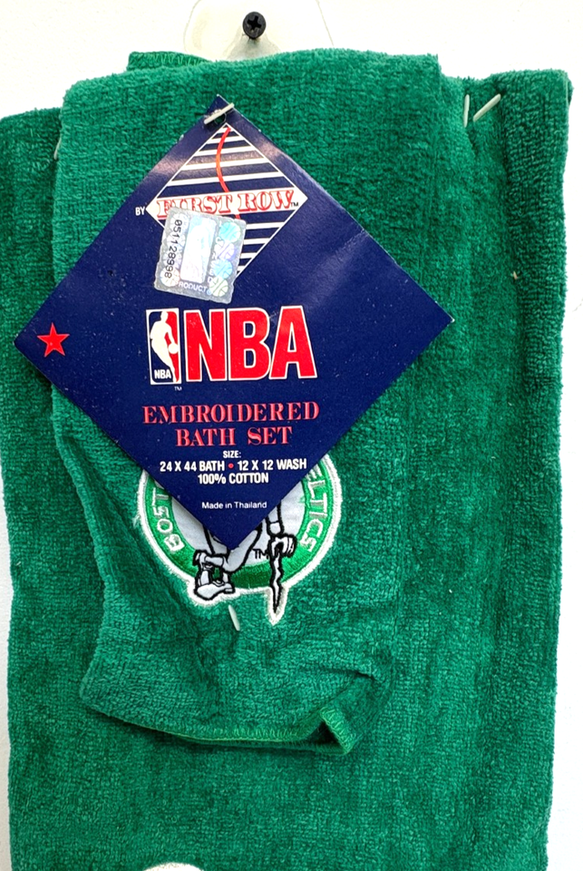 Vintage NBA Embroidered Boston Celtics Bath Towel Set Lg Logo Patch NWt ...