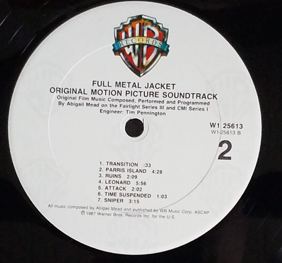 Stanley Kubrick's FULL METAL JACKET Soundtrack NM Vinyl LP 1987 Club Ed ...