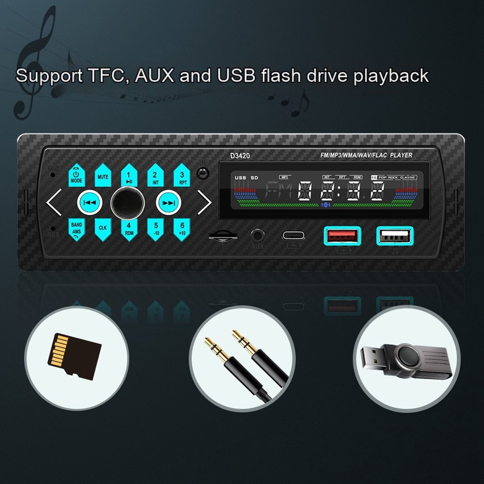 Car MP3 Player Bluetooth Hands- USB Card Lossless Sound Quality Car5889 ...