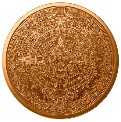 1 oz Aztec Calendar Copper Round .999 Fine Copper Bullion 1 AVDP Ounce ...