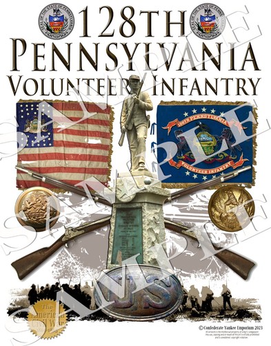 128th Pennsylvania Infantry Union Army American Civil War themed art ...