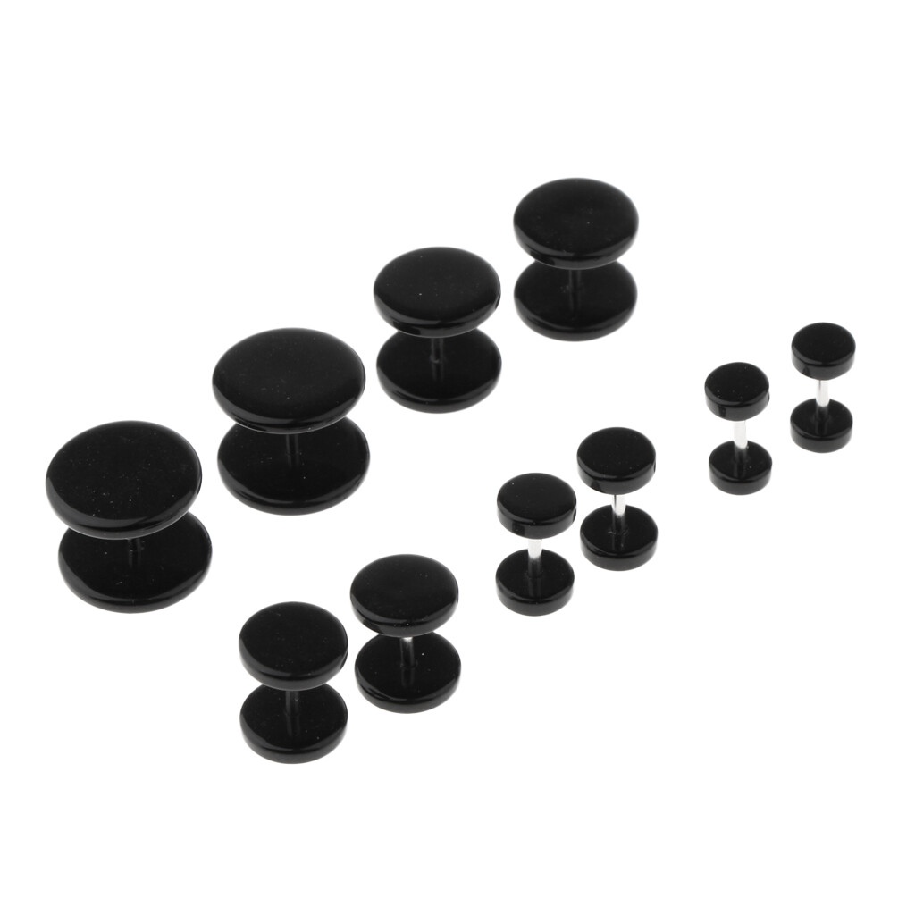 10Pcs Acrylic Plug Earring Stud Ear Stretcher Piercing Cheater Tunnel ...