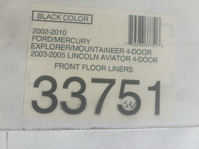 Husky 33751 Front Back Black Cargo Liner Floor Mat Fits 2006-2010 Ford ...