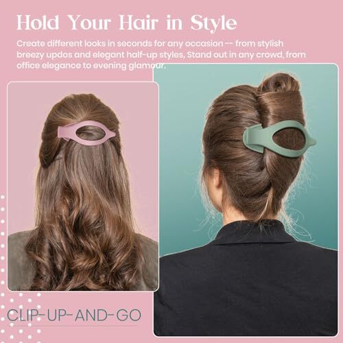 Large Flat Hair Clips [6-Pack 4.7 Beige, Pink, Blue, Sage Green, Brown ...