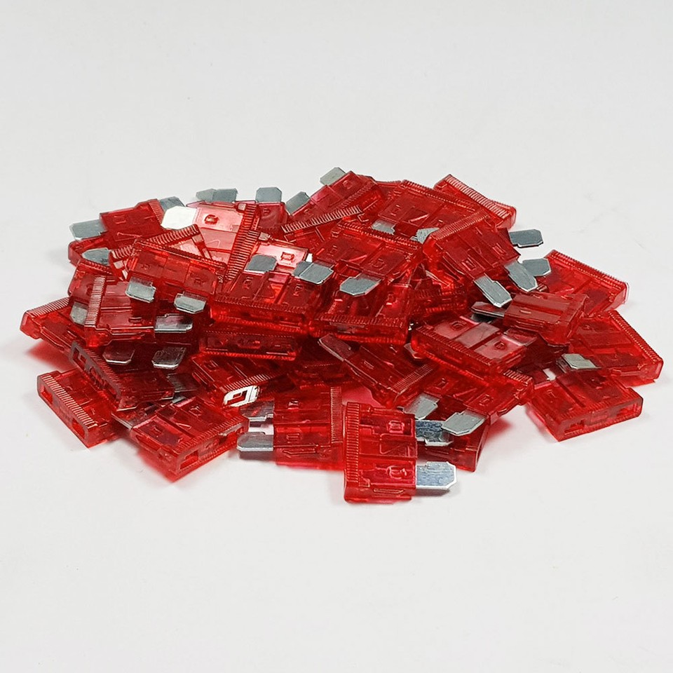 10 Amp Red 10A Blade Fuses Standard Fuse Amps A Car Van Auto Marine ATO ...