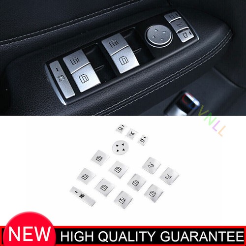 For Benz GLE GLS 2016-19 Silver Aluminum Door Window Switch Lift Cover ...