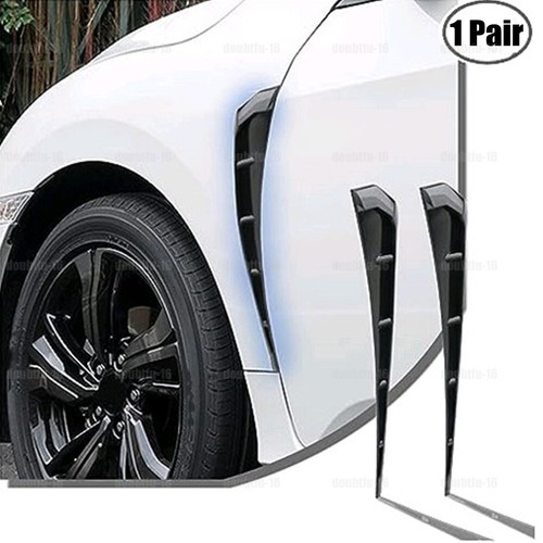 2Pcs Glossy Black Car Side Fender Vent Air Wing Cover Body Trim ...