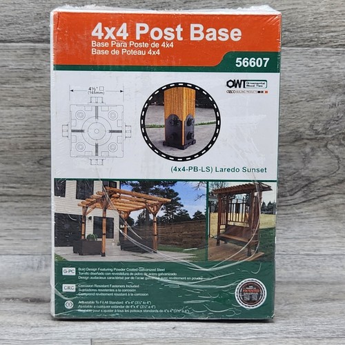 OWT Laredo Sunset Post Base Kit Hardware Ornamental Wood Ties Black 4 ...