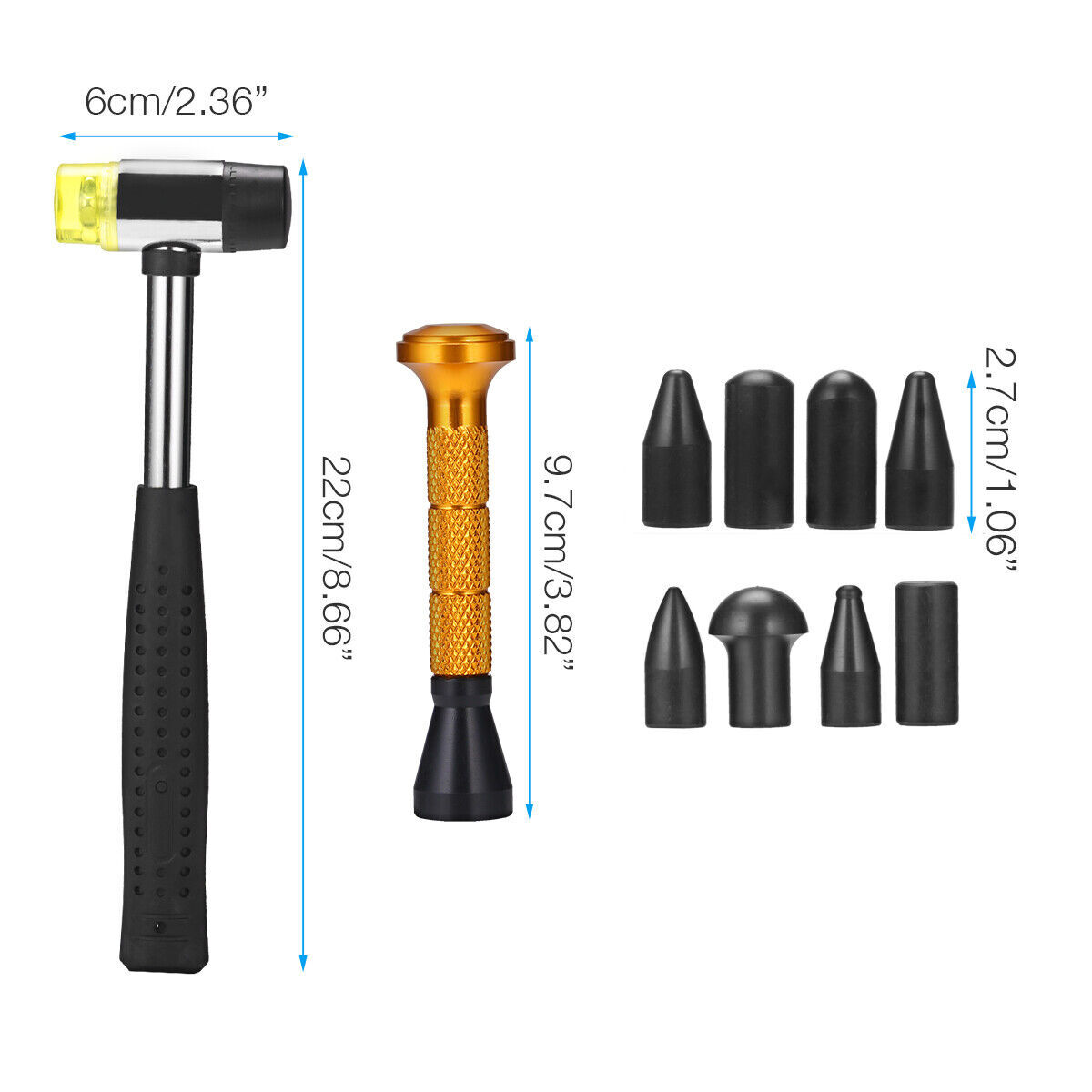 10Pcs Paintless Dent Repair Tools Hail Ding Hammer Tap Down Pen Car ...