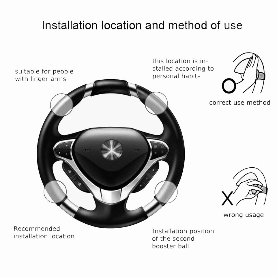 Universal Car Steering Wheel Aid Handle Truck Booster Ball Spinner Knob ...