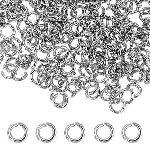 350pcs 4mm Open Jump Rings Stainless Steel Split O Rings 0.8mm Thick ...