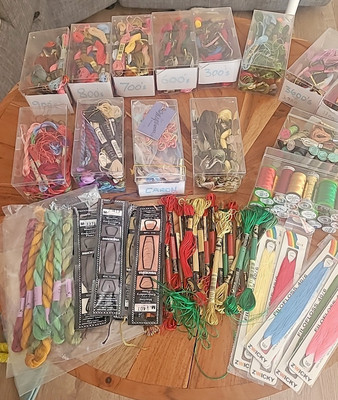 very large Embroidery Thread Bundle job lot multi colours | eBay UK