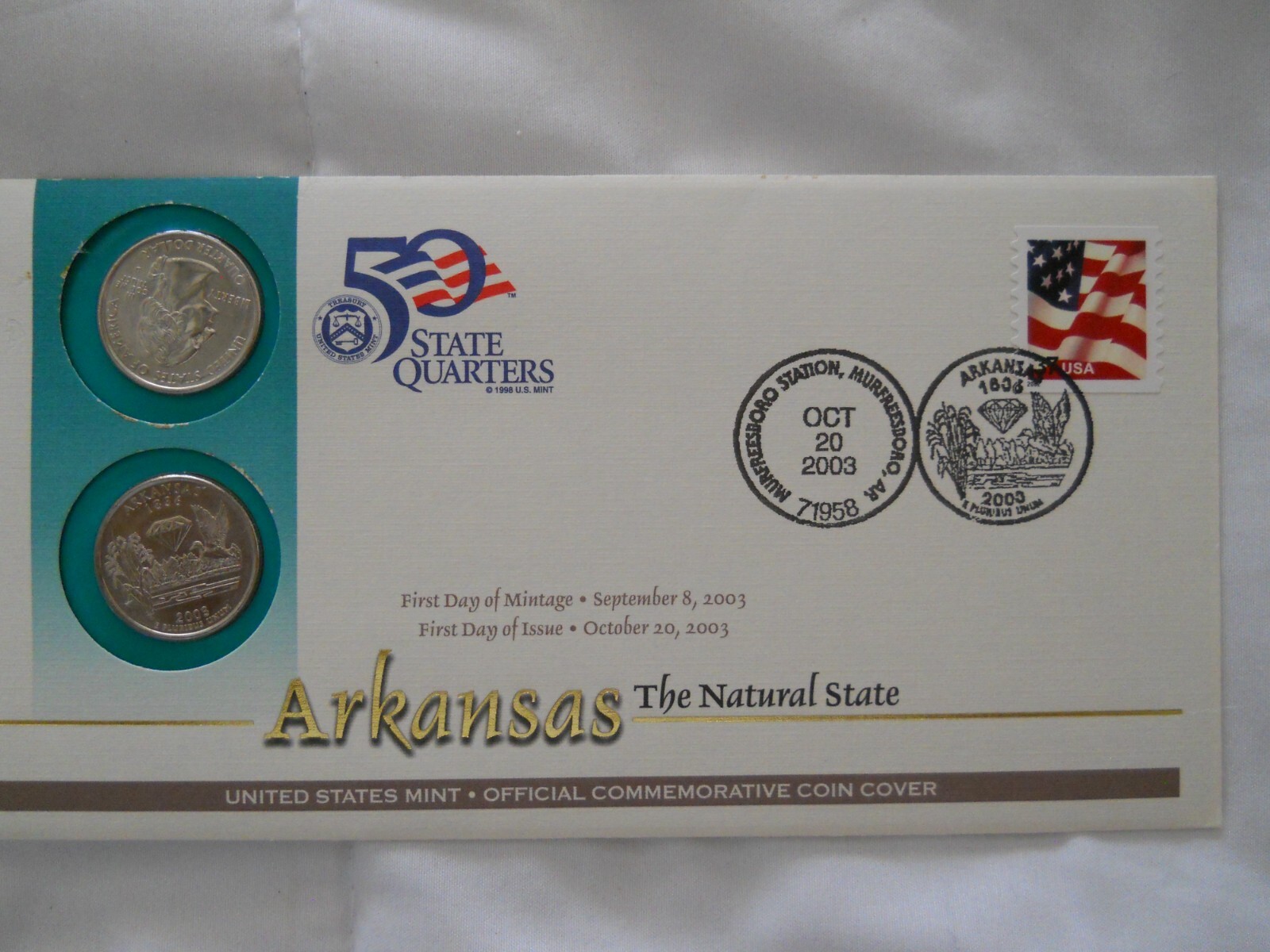 UNITED STATES MINT-OFFICIAL COMMEMORATIVE COIN COVER ARKANSAS | eBay