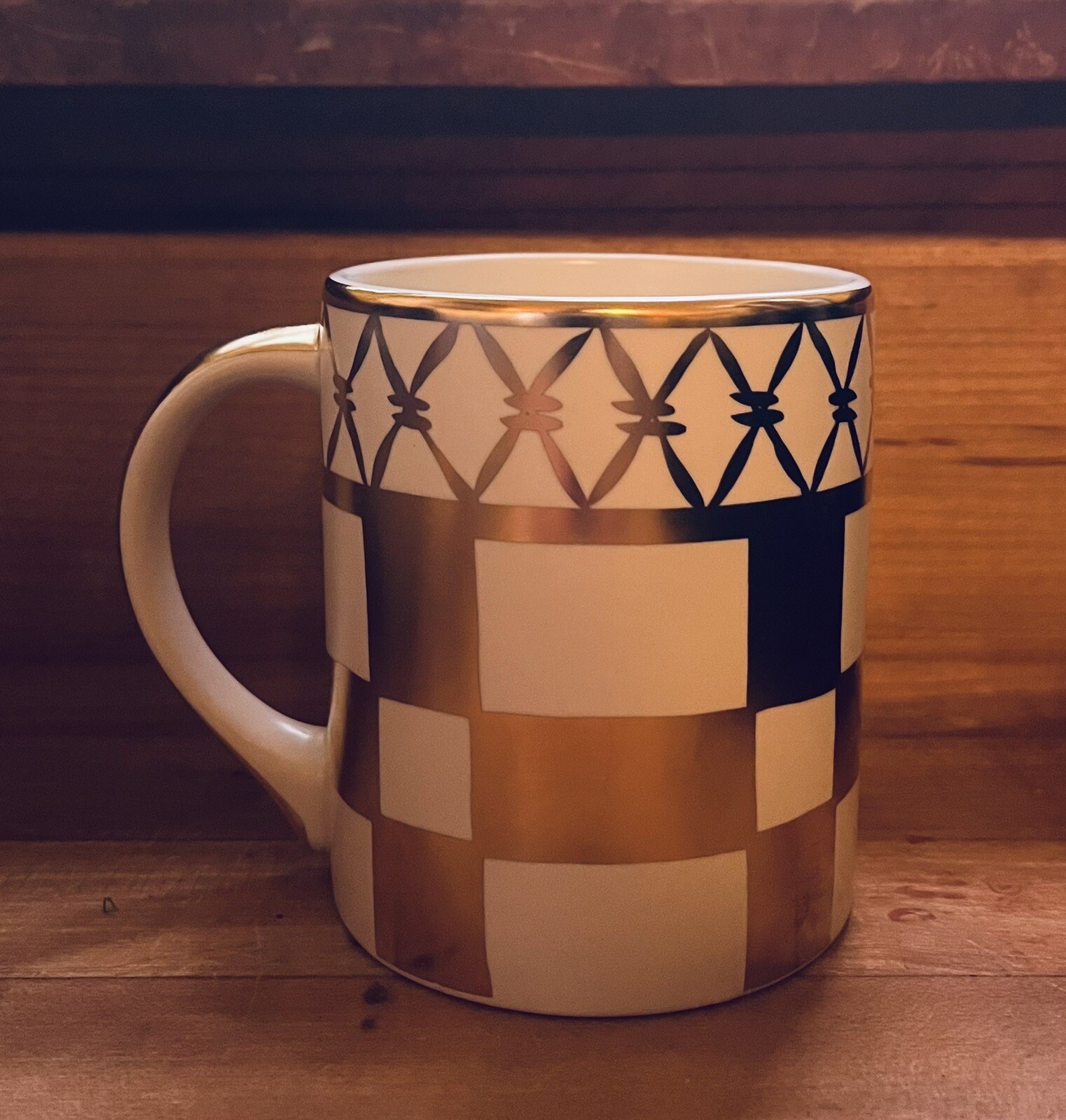 Smashing Plates Hand Painted White & Gold Mad for Plaid Checkered ...
