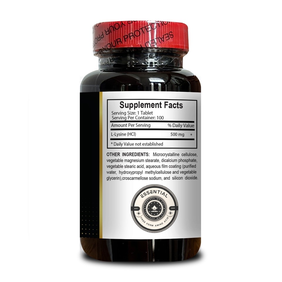 L-LYSINE 500 - Immune Support & Gum, Lip Health support, L-Lysine HCl ...