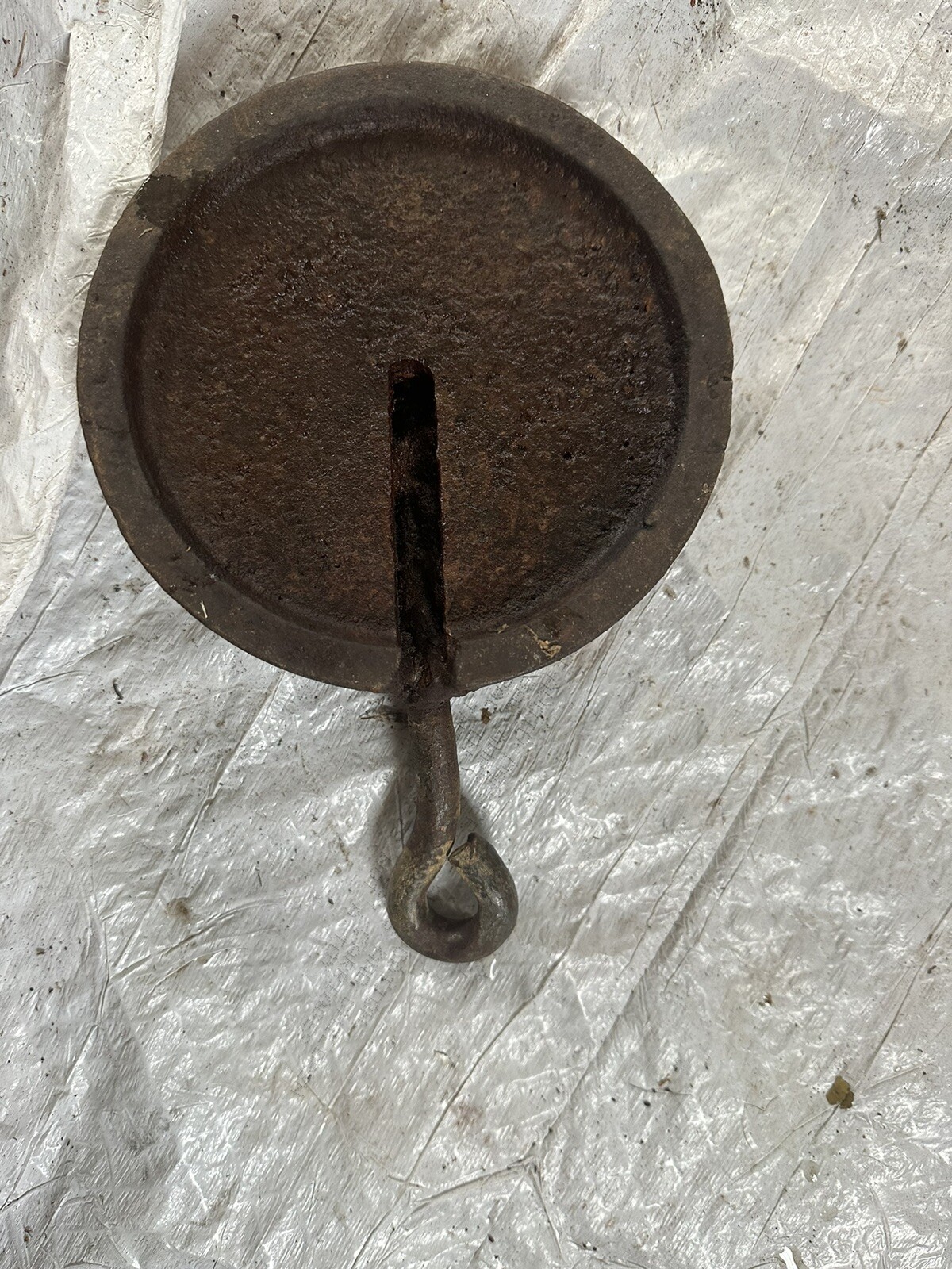 OLD FEED STORE SCALE WEIGHT 9.5 pounds? Cast iron 7.5" dia MASON ...