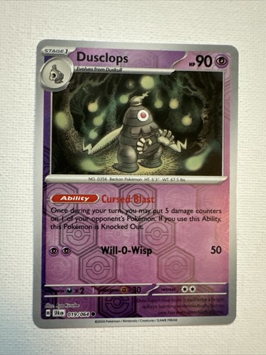Dusclops Reverse Holo #019/064 2024 Pokemon Shrouded Fable SFA H31 | eBay