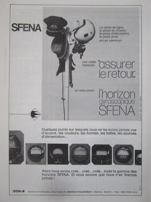 12/1972 PUB SFENA VELIZY GYROSCOPIC HORIZON GYRO PILOT HELMET ORIGINAL ...