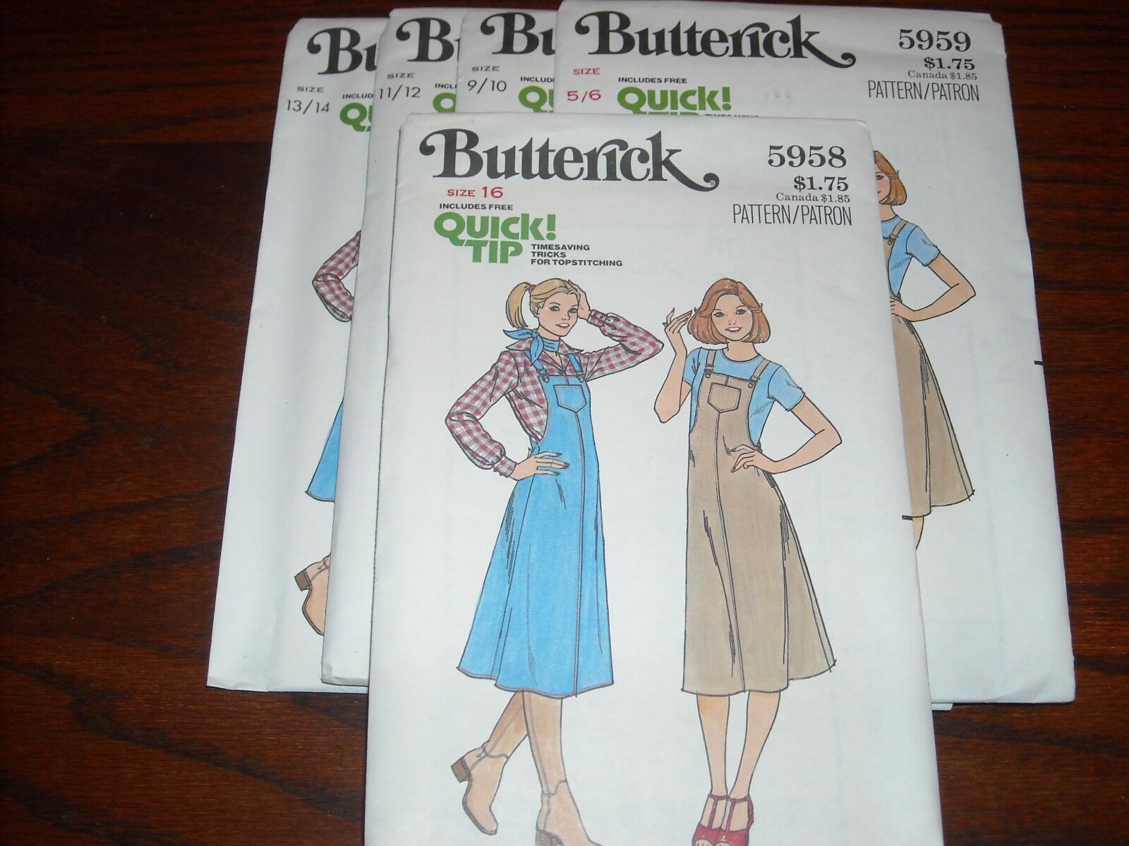 🌼 UNCIRCULATED 1979 BUTTERICK #5958/#5959 - LADIES BIB JUMPER PATTERN 5 ...