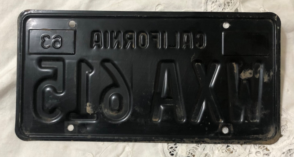 1960s 70s CALIFORNIA LICENSE PLATE #WXA 615 BLACK YELLOW | eBay
