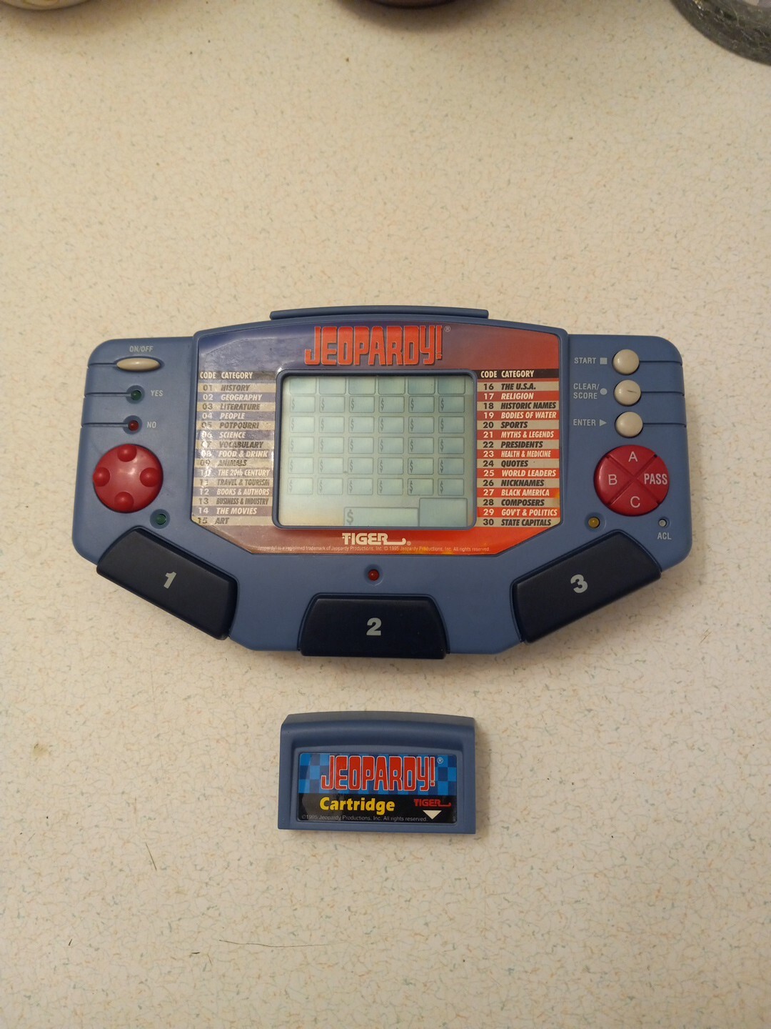 Vintage 1995 Jeopardy Handheld Game Tiger Electronics + Cartridge ...