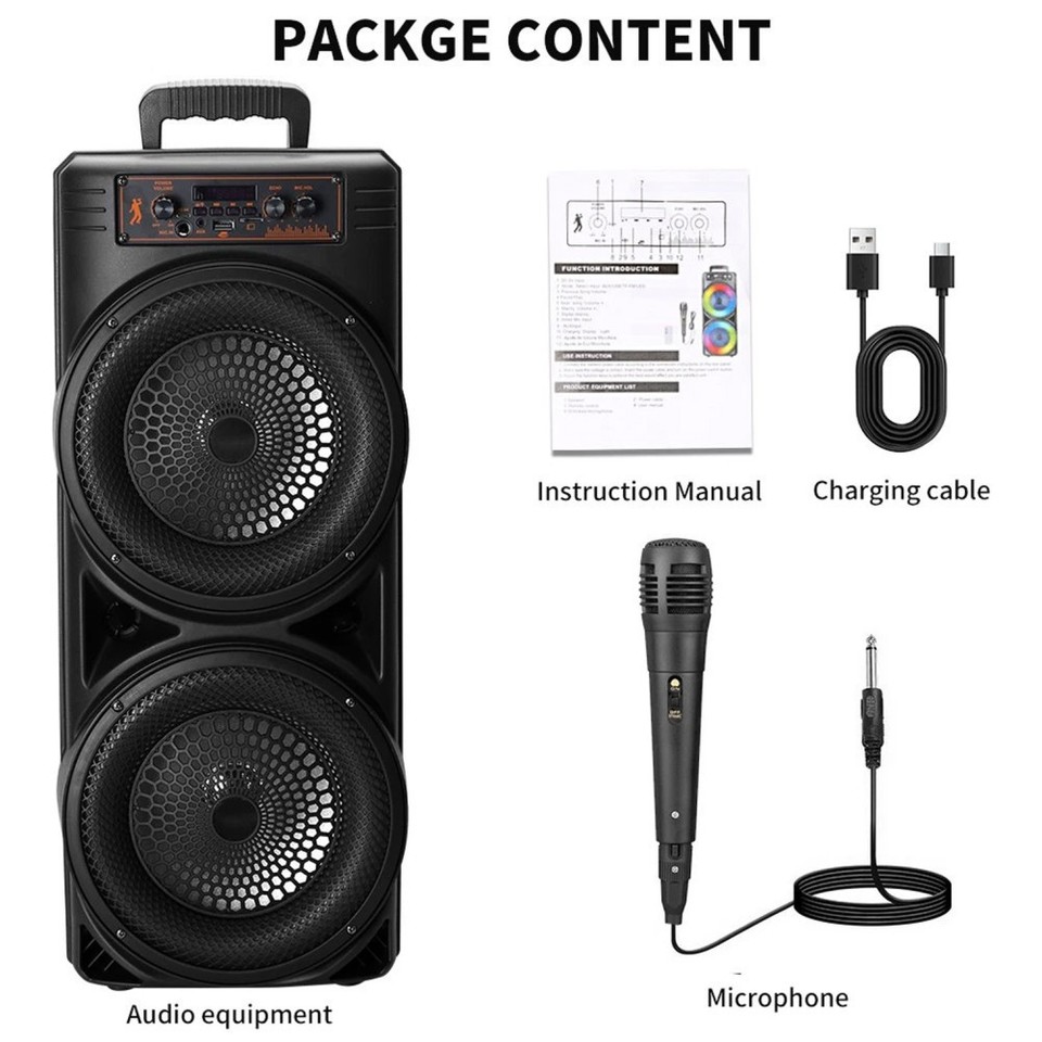 9000W 6000W 3000W Loud Party Bluetooth Speaker Heavy Bass Stereo Sound ...