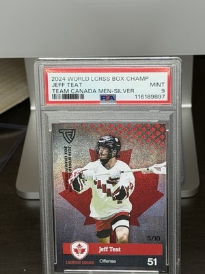 2024 Jeff Teat TFL WLBC Silver /10 Team Canada Gold Medal Very Rare PSA ...