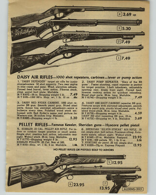 1952 PAPER AD Rifle Daisy Defender Red Ryder Pump Repeater Sheridan ...