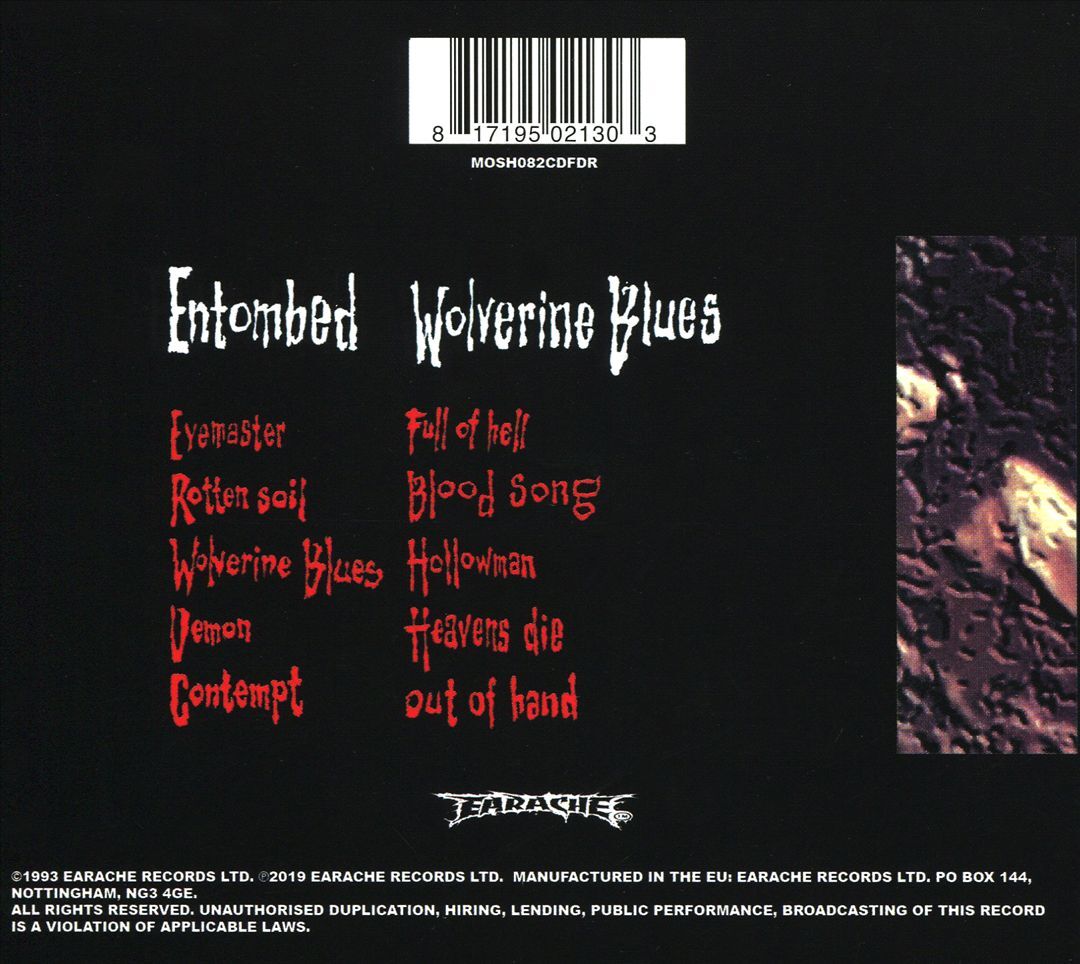 ENTOMBED WOLVERINE BLUES [FULL DYNAMIC RANGE REMASTERED AUDIO] NEW CD ...