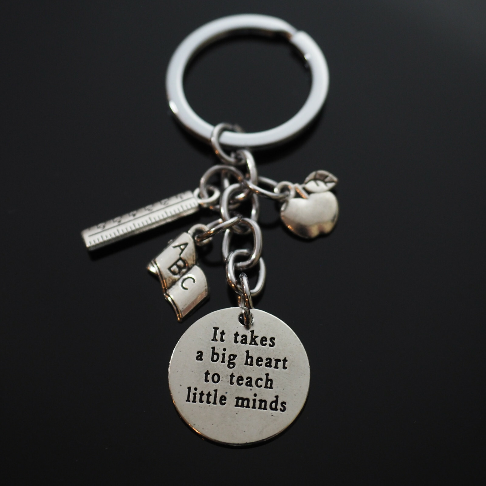 Teacher Love Thanks Student Keychain Key Chain Ring Big Heart Little ...