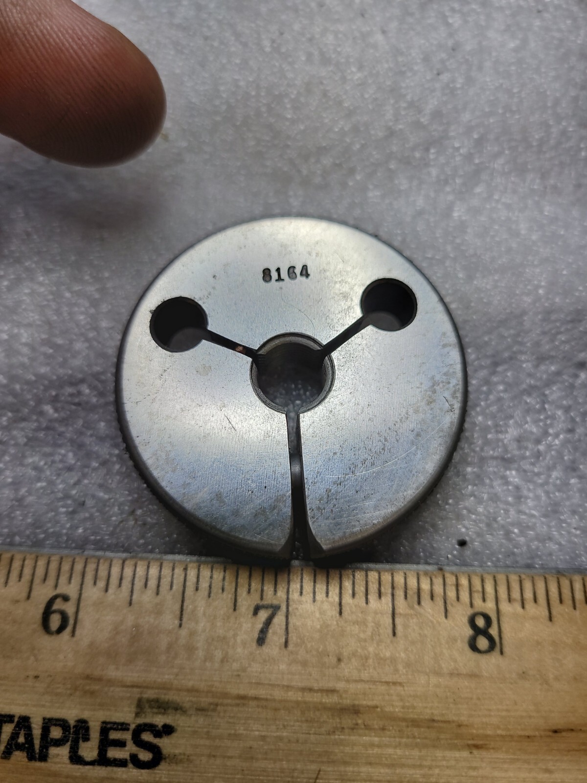3/8 - 24 UNF - 1A LEFT HAND THREAD RING GAGE NO GO P.D. = .3411 THREAD ...