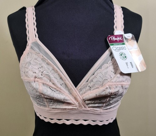Playtex Wireless Bra Classic Lace Support Pink | eBay