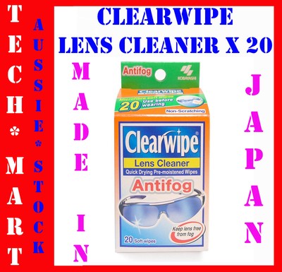 CLEARWIPE LENS SUNGLASS CLEANER WITH ANTIFOG 20 PRE-MOISTENED ...