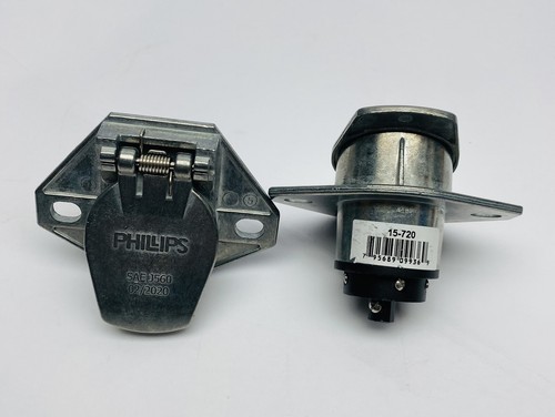 LOT OF 2, PHILLIPS 15-720, SAE J560, 7 WIRE TRAILER SOCKET PLUG | eBay