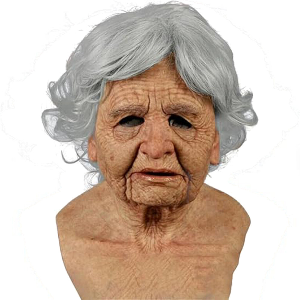 Halloween Mask Realistic Old Man Mask Creepy Human Latex Mask Scary ...