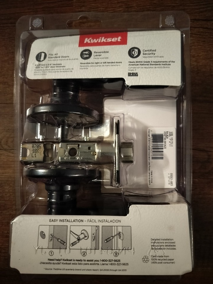 Kwikset Balboa Venetian Bronze Privacy Bed/Bath Door Lever 93001-883 | eBay
