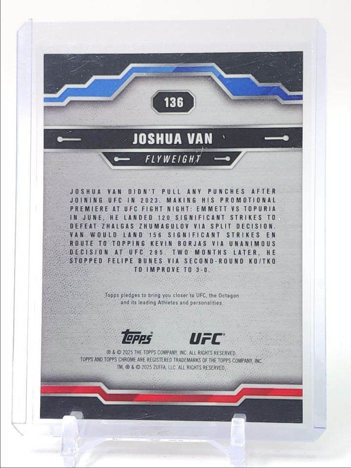 JOSHUA VAN 2025 TOPPS CHROME UFC SAPPHIRE ROOKIE FLYWEIGHT GOLD RC /50 ...