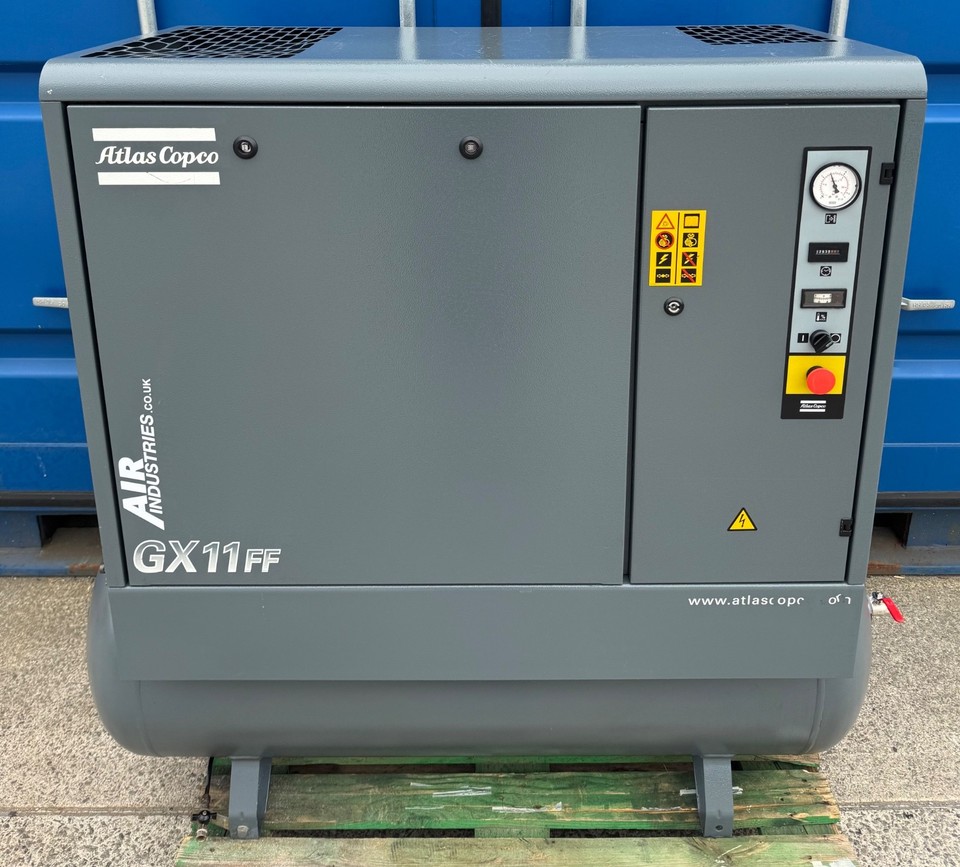 Atlas Copco GX11FF Receiver Mounted Rotary Screw Compressor + Dryer ...