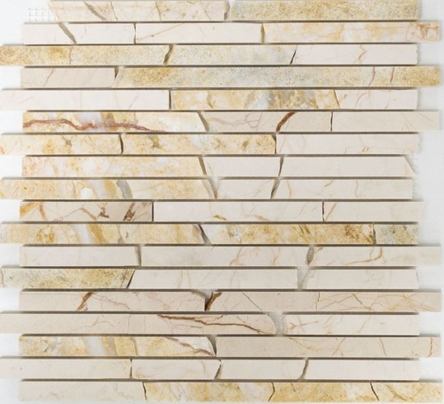 Mosaïque Marbre Pierre Brique Composite Baguettes Doré Crème Poli ...