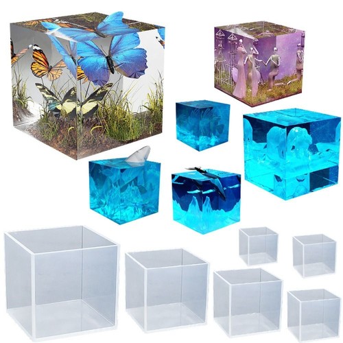 Clear Silicone Cube Molds Large Deep Square Epoxy Resin Mold ...