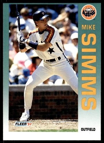 1992 Fleer Baseball Card Mike Simms Houston Astros #445 | eBay