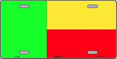 Benin Flag Metal Novelty License Plate Tag LP3972 | eBay