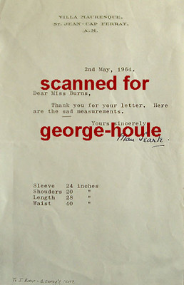 ALAN SEARLE - LETTER - 1964 - SIGNED - W. SOMERSET MAUGHAM - GEORGE ...