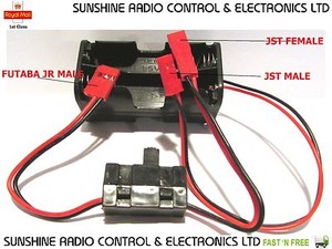 RC JST Futaba Battery Box & Switch Aeroplane Glider Car Receiver Switch ...