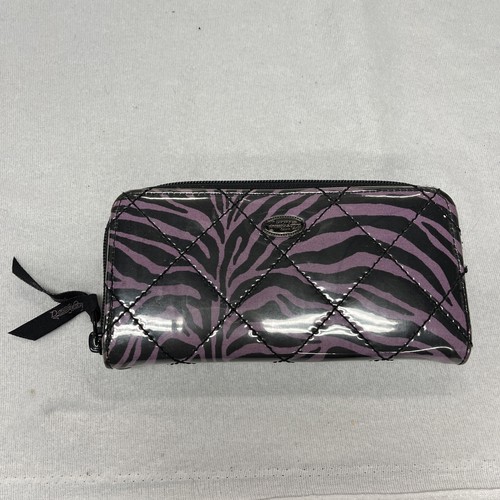 Donna Sharp Purple/Black Zebra Print Zip Around Wallet | eBay