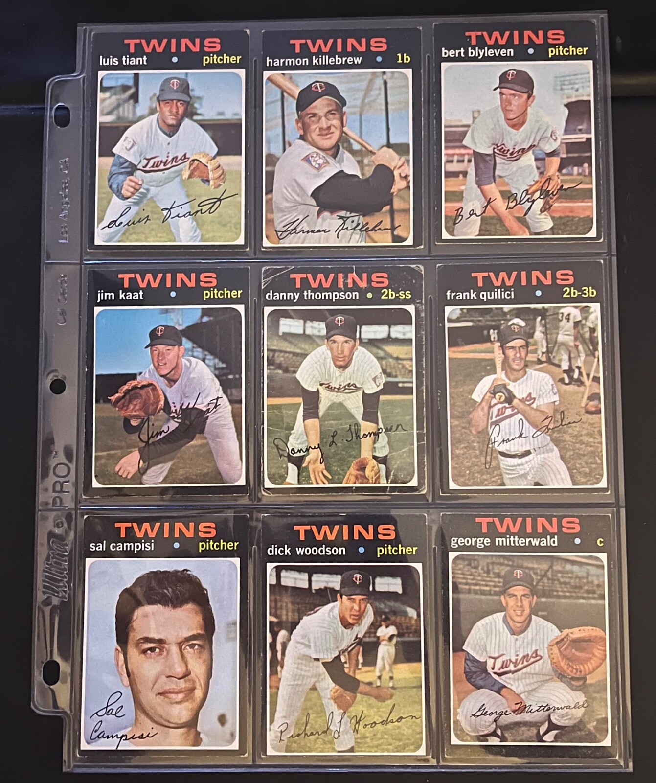 1971 MINNESOTA TWINS ~ TOPPS BASEBALL CARD LOT OF 19 ~ TIANT KAAT ...