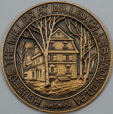 1967 Conrad Weiser Coin Club Stouchsburg PA House of the Miller Medal ...