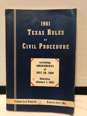 Vintage 1961 Texas rules of Civil Procedure Book | eBay